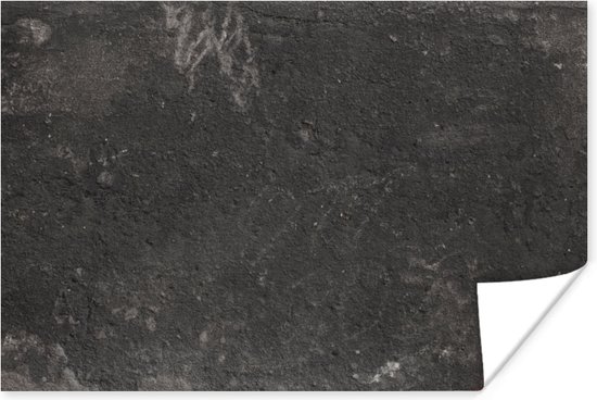 Poster Beton - Muur - Zwart - Vintage - Industrieel - 30x20 cm | bol