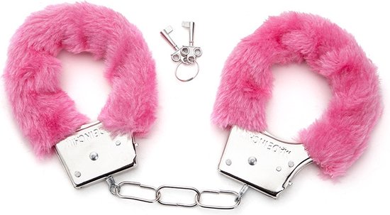 Metalen handboeien met fluweel - roze | bol.com