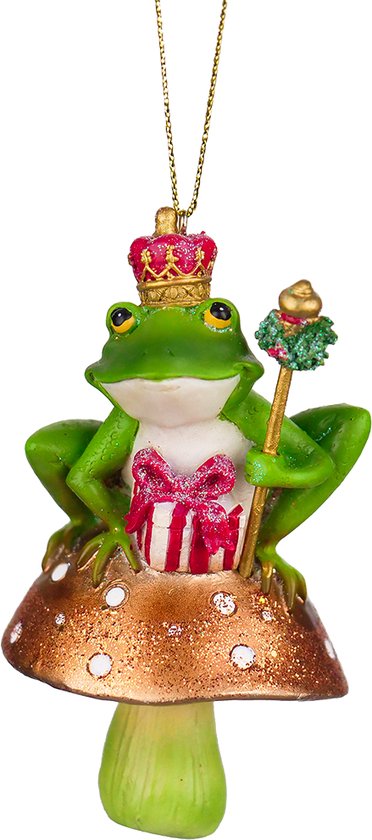 Kurt S. Adler Kerstornament - Kikker Koning - groen - 10cm | bol.com