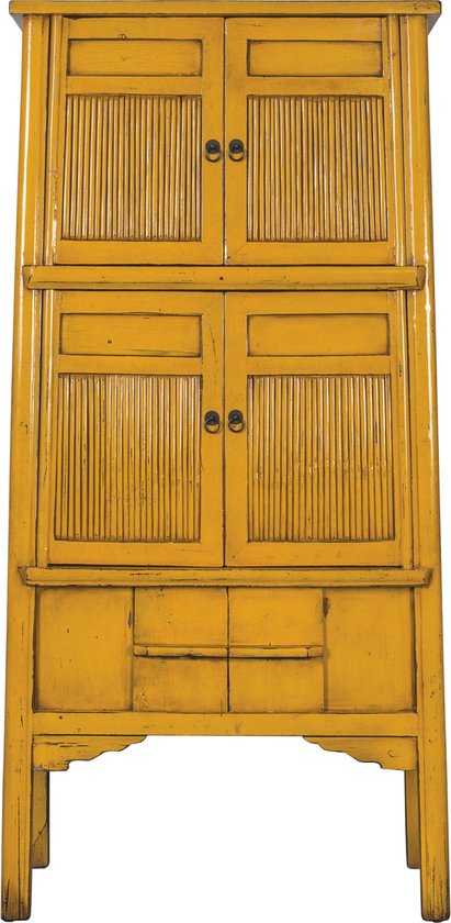 Fine Asianliving Antieke Chinese Kast Saffron Geel B92xD42xH189cm ...