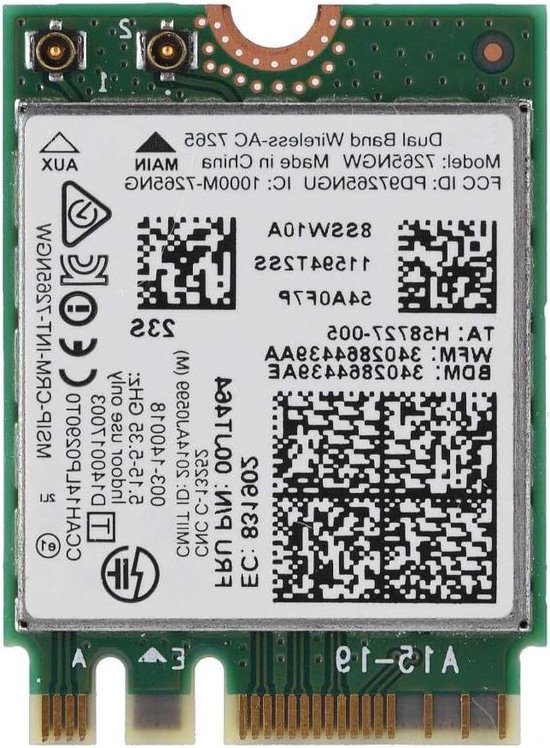 Dual Band 5G Wireless AC 7265 NGFF WiFi kaart 867M netwerkkaart ...