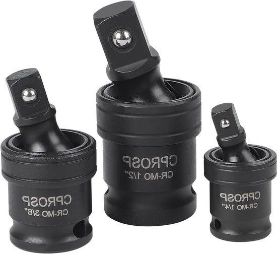 Krachtkogelgewricht 3-delige set 1/4 inch, 3/8 inch, 1/2 inch met 360 ...