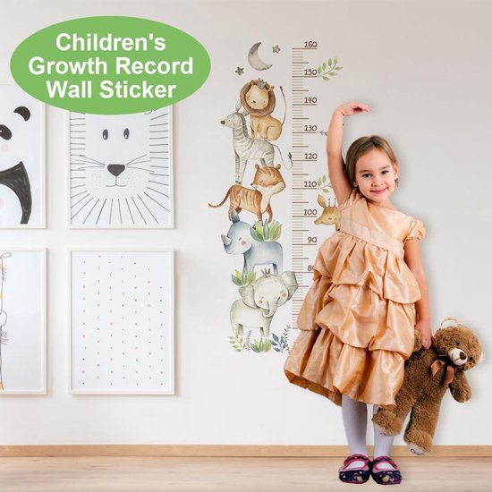 Wall Height Map 60-160 cm Height Cards for Kids Room Forest Animals ...
