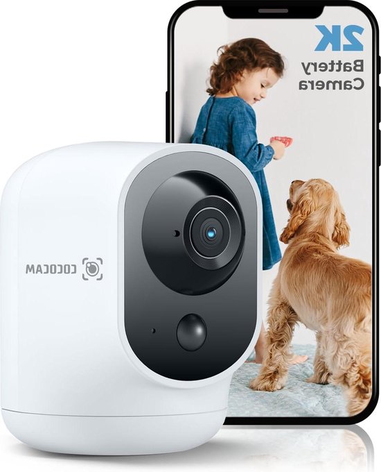 Indoor Pan-Tilt Beveiligingscamera 2K met 5200mAh Batterij - Wifi Camera 100%... | bol