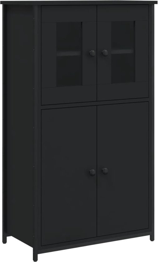 vidaXL Hoge kast - Zwart - 62x32x106,5 cm Hoge Kast - Kast - Houten ...