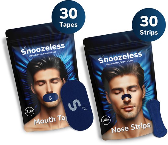 Snoozeless Mondtape & Neusstrips Set – Anti-Snurk Bundel voor Betere ...