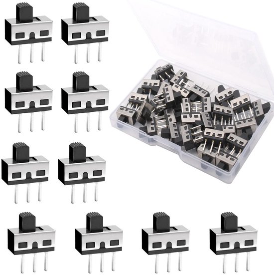 Mini-schuifschakelaar 30 stuks PCB-paneel doe-het-zelf 3-pins 2 posities... | bol