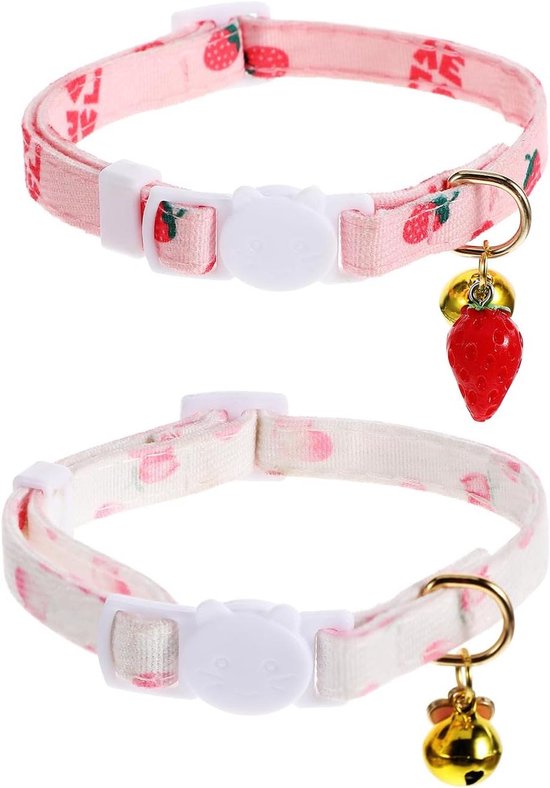 Cotton Dog Collars Cat Collars - Pack of 2 with Removable Collar Tear-off, Pink... | bol
