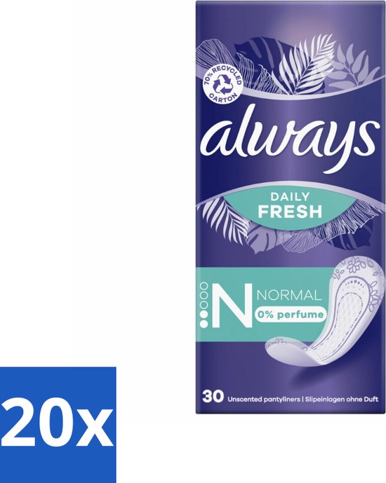 Always Daily Fresh - Inlegkruisjes - Normaal - Ongeparfumeerd - 30 ...