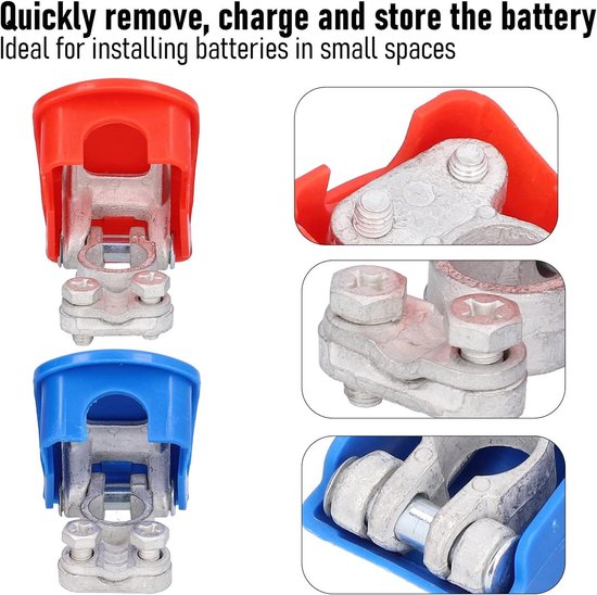 Battery Quick Couplings Disconnect - 2 Pieces Car Battery Clamps with ...