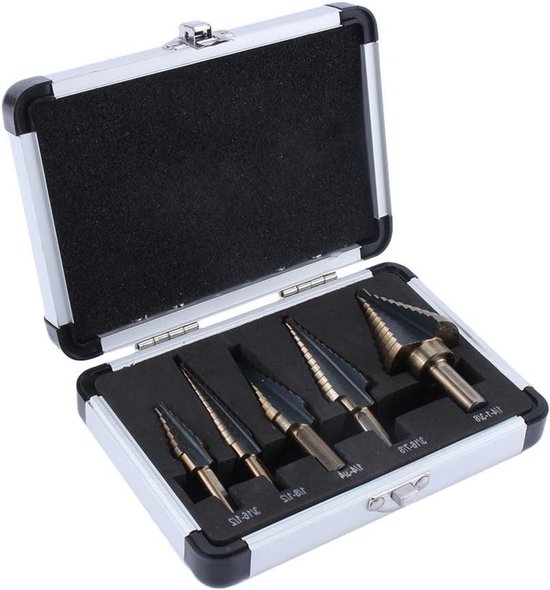 Set van 5 stuks - Boren met dubbele kartelslijping van HSS-staal met ...