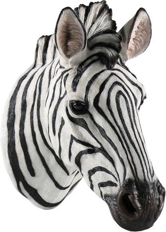 Zebra Hoofd 21x42x37 Wanddecoratie | bol