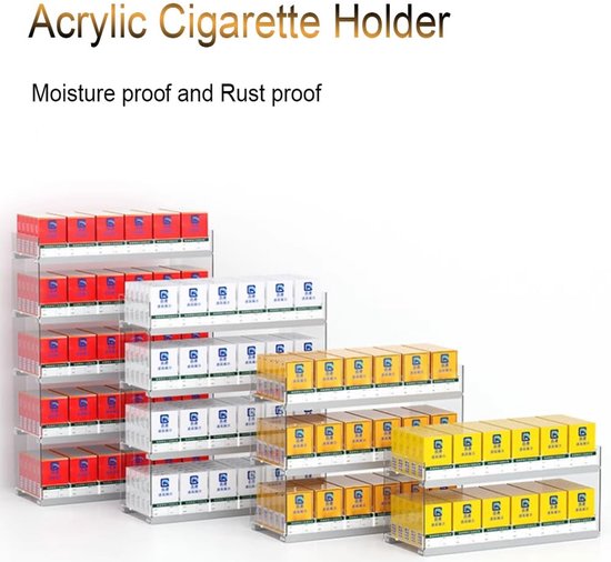 Cigarette Display Holder, Acrylic Auto Push Cigarettes Box Rack ...