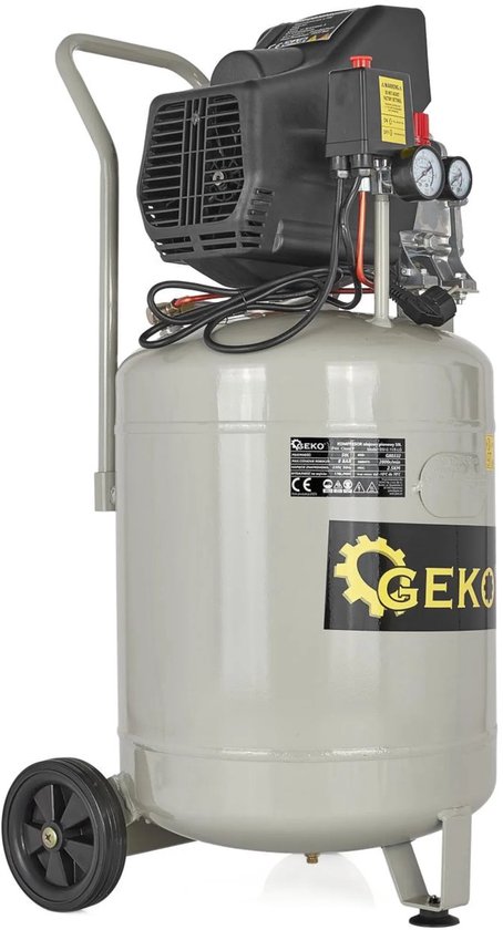 GEKO Verticale oliecompressor - 50L tank - 2.5PK motor - 8 bar werkdruk ...