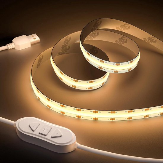 Usb-COB-ledstrip - dimbaar - 3 m - warmwit - flexibele LED | bol