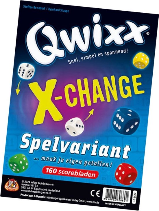 Qwixx X-Change - Uitbreiding op het populaire dobbelspel - Regelvariant ...