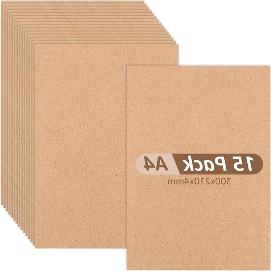 15 Pack of 4 mm Thin A4 MDF Panels for Crafts 300 x 210 mm Brown ...