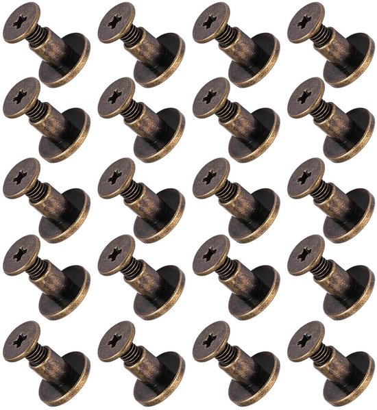 Rivets 20pcs Flat Head Copper Brass Screws Nuts Nails Rivets Leather ...