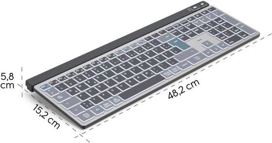 Draadloos Multi Device Toetsenbord met Verlichting en Accu voor PC, Smartphone en Tablet | bol