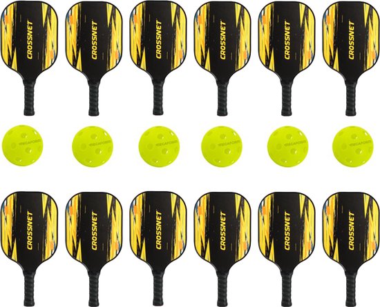 Crossnet - Pickleball schoolset pro - Set van 12 rackets en 6 ballen | bol