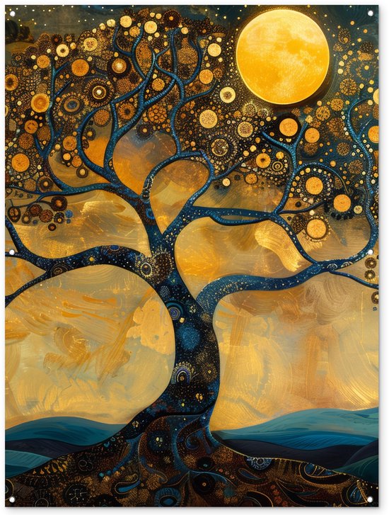 Tuinposter 120x160 cm - Tuindecoratie Boom - Industrieel - Abstract ...