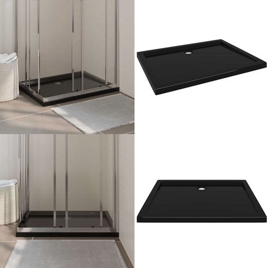vidaXL Douchebak rechthoekig 70x90 cm ABS zwart - Douchebak ...