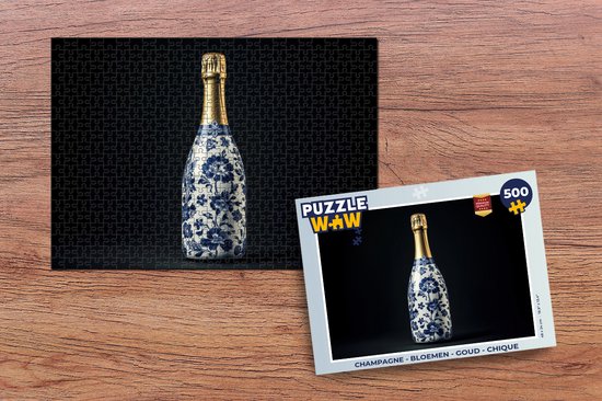 Puzzel Champagne - Bloemen - Goud - Chique - Legpuzzel - Puzzel 500 ...