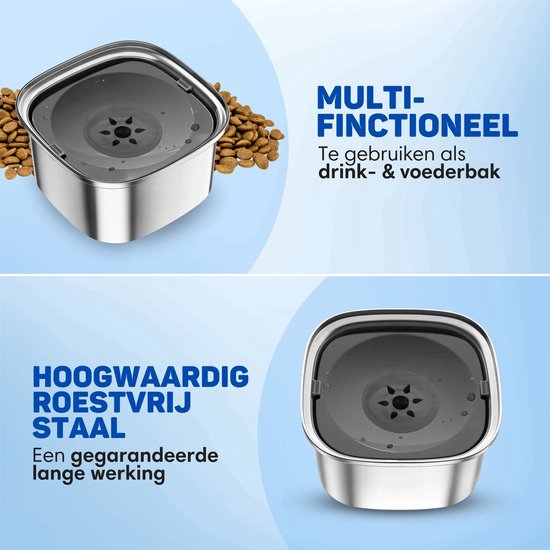 Water drinkbak Hond - Waterbak voor Honden - Anti Knoei - Vermindert ...