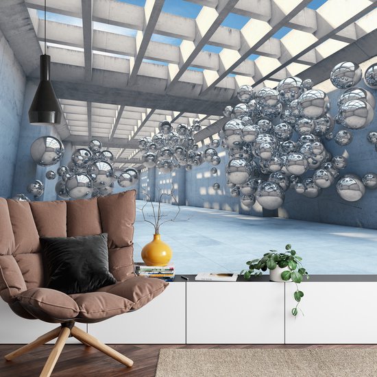 Fotobehang 3D-Tunnel - Bollen - Vliesbehang - 270 x 180 cm | bol