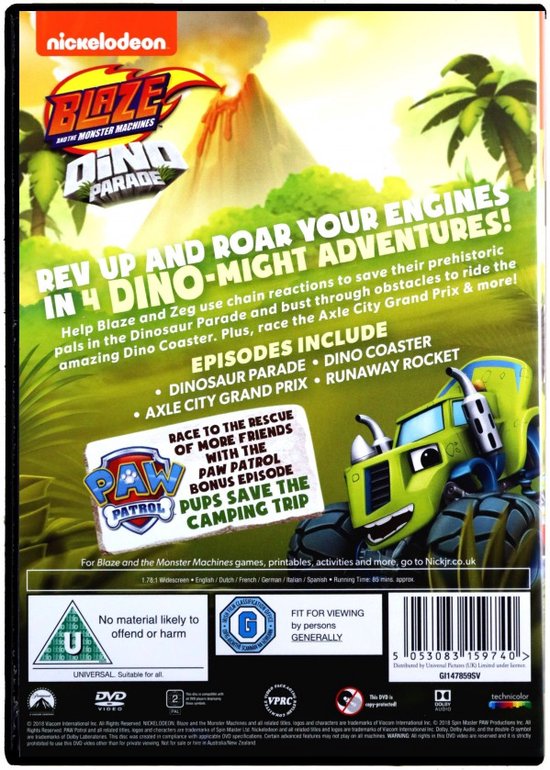 Blaze And The Monster Machines: Dino Parade (Dvd), Kevin Michael ...