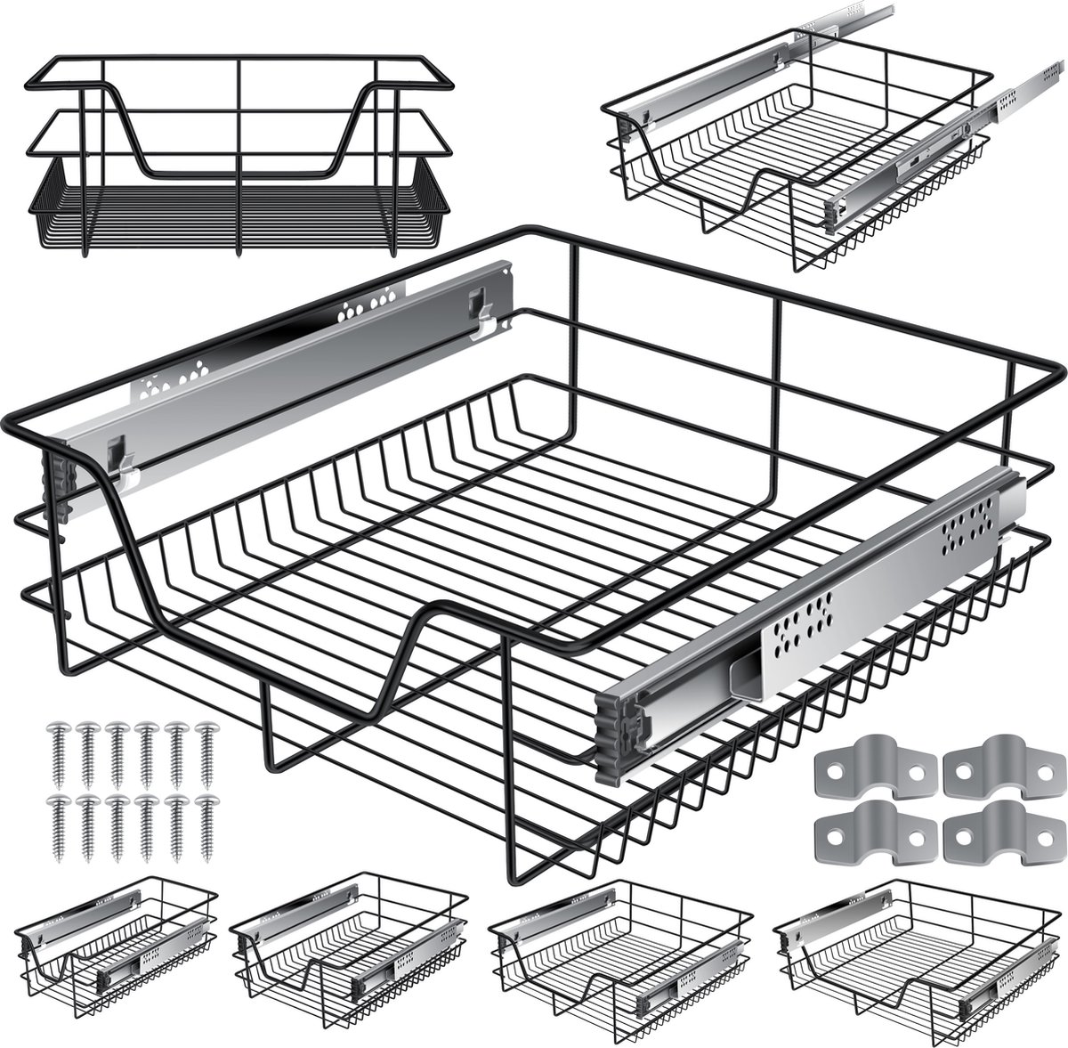 KESSER® Keukenlade Telescopische lade Keukenkast Mand uittrekbaar Kast ...
