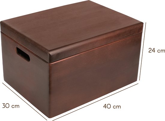 Creative Deco XXL Grote Houten Doos Opbergdoos Bruin | 40 x 30 x 24 cm ...