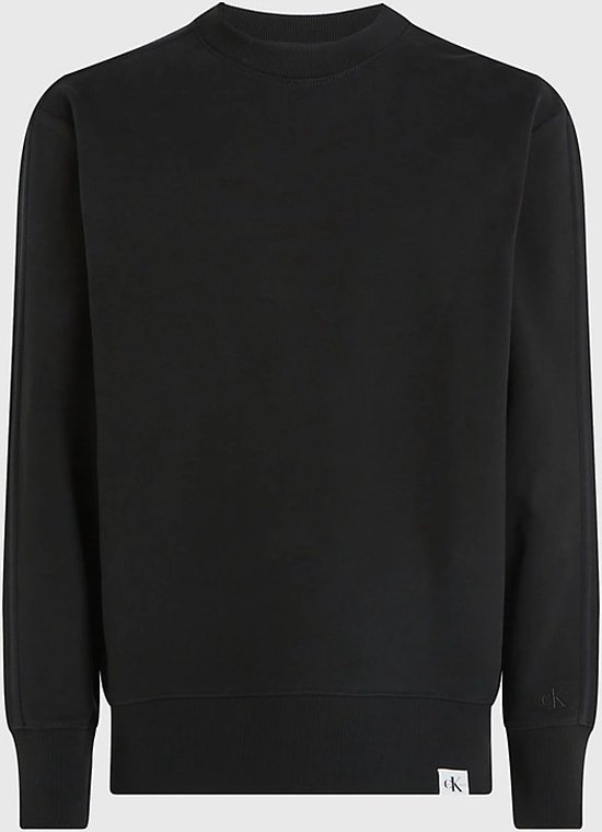 Calvin Klein - Woven Tab Crew Neck - Black | bol.