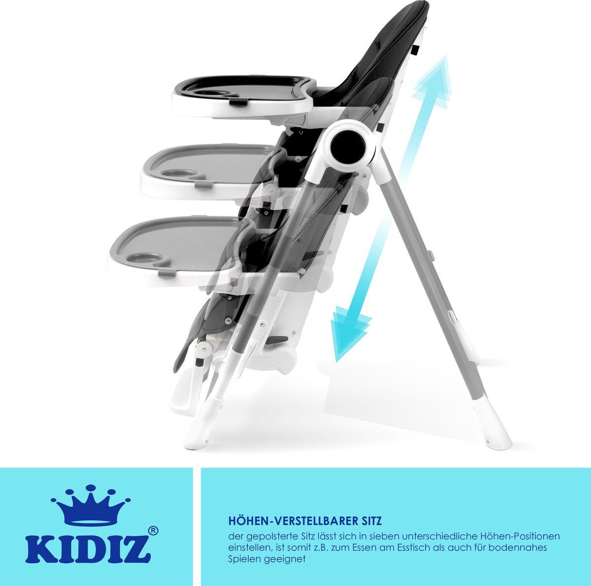 KIDIZ® 3in1 kinderstoel incl. speelbar, Eetstoel, Babystoel, combinatie kinderstoel, 7... | bol.com