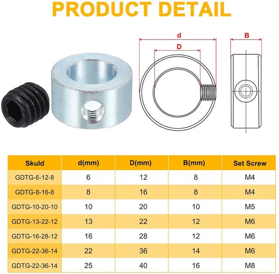 Boorgat 1/2 inch golfkraag - 7/8 inch OD - 1/2 inch dik - 10 stuks ...