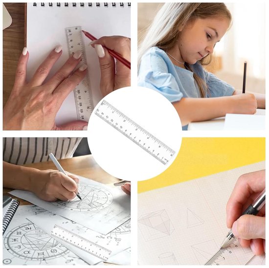 Set Linialen - Meetlatten School - Tekenen Meten - Flexibel Transparant ...
