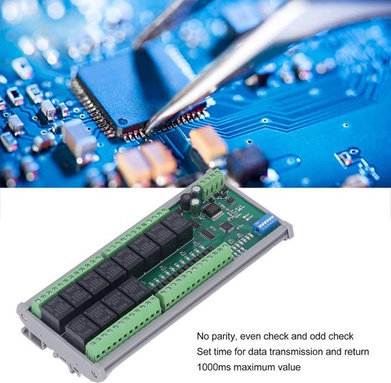 12 Channel RS485 Relay Module RTU Circuit Board with DIN Rail ...