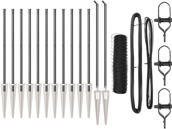 vidaXL - Hexagon - Fence - Grijs - 0.4x25 - m - Staal, - - Fence ...