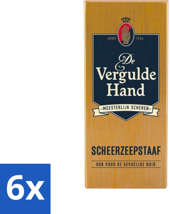 De Vergulde Hand - Scheerzeepstaaf - 75 gr - Voordeelverpakking - 6 ...