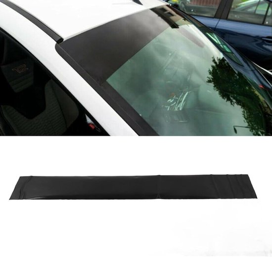 Titel: Auto Van Voorruit Zonnestrip Glanzend Zwart 140x20cm Universele ...