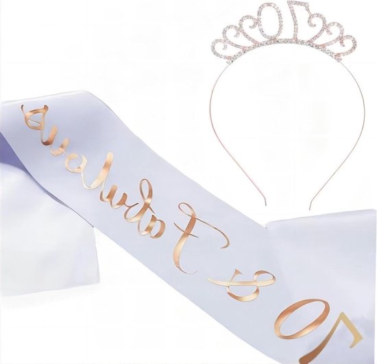Rose Gold 70e Verjaardag Sjerp en Tiara Kit - Meisjes Sjerp & Strass ...
