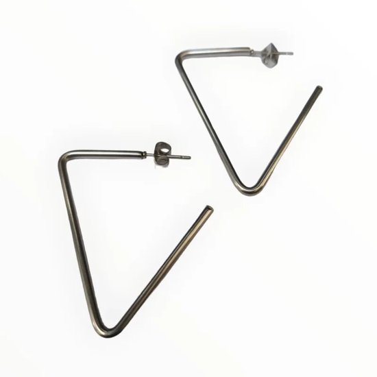 Aramat Jewels Oorringen - Stalen Driehoek Hoepel Oorstekers - Dames ...