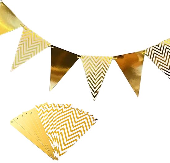 Luxe Vlaggenlijn Goud - 3 meter - Vlaggetjes Slinger - Verjaardag ...