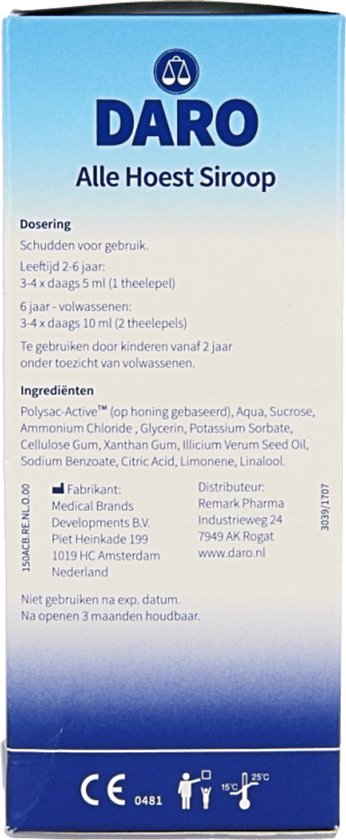 Daro Alle Hoest Siroop 150 ml | bol