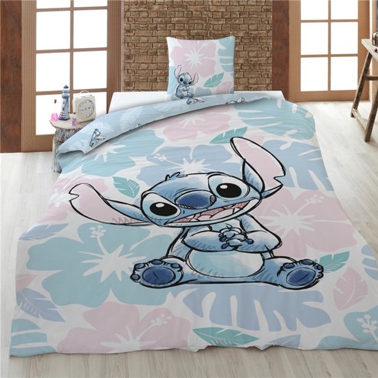 Stitch Dekbedovertrek flowers 140 x 200 cm - polykatoen | bol
