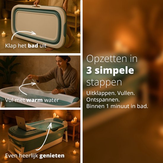 FlinQ Opvouwbaar Ligbad - Inklapbaar Bad voor volwassenen - Mobiel ...