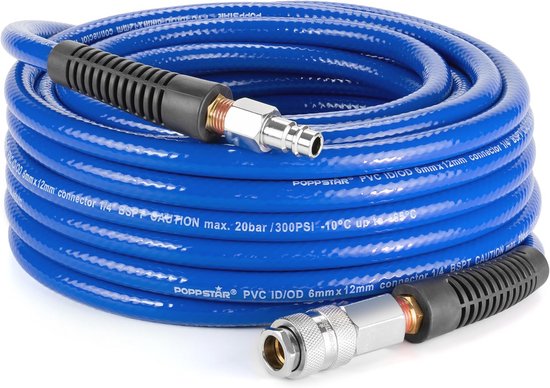 Persluchtslang 6/12mm - 5 meter, Snelkoppeling & Koppelstuk, 20 bar ...