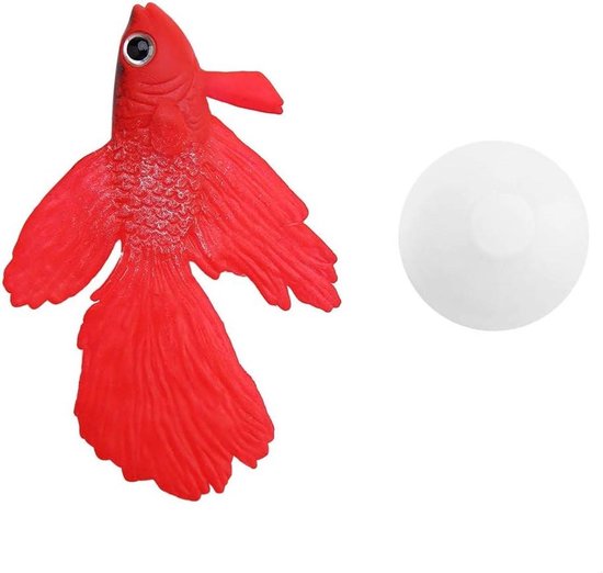 Plastic drijvende vis ornament voor aquarium - rode betta vis | bol
