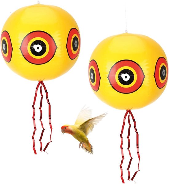 2 stuks ballonnen vogelverschrikker duivenafweer met touw geel | bol