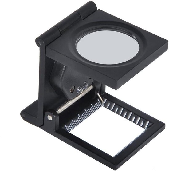 Inklapbaar LED-vergrootglas 10-voudige draadteller met licht voor ...